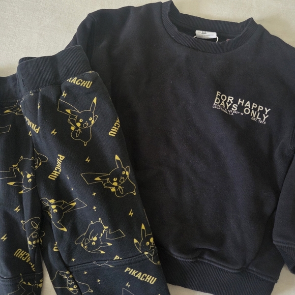 Zara | Bottoms | Zara Hanna Andersson Bundle Black Pikachu Pants Happy ...